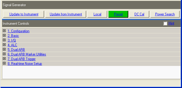 Signal Generator Settings